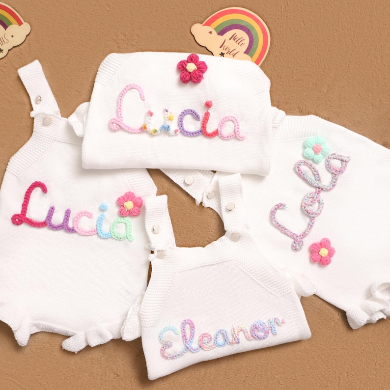 Personalized Baby Romper Name-knitted Baby Bubble Romper-custom Name ...