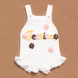 Personalized Baby Romper Name-knitted Baby Bubble Romper-custom Name ...