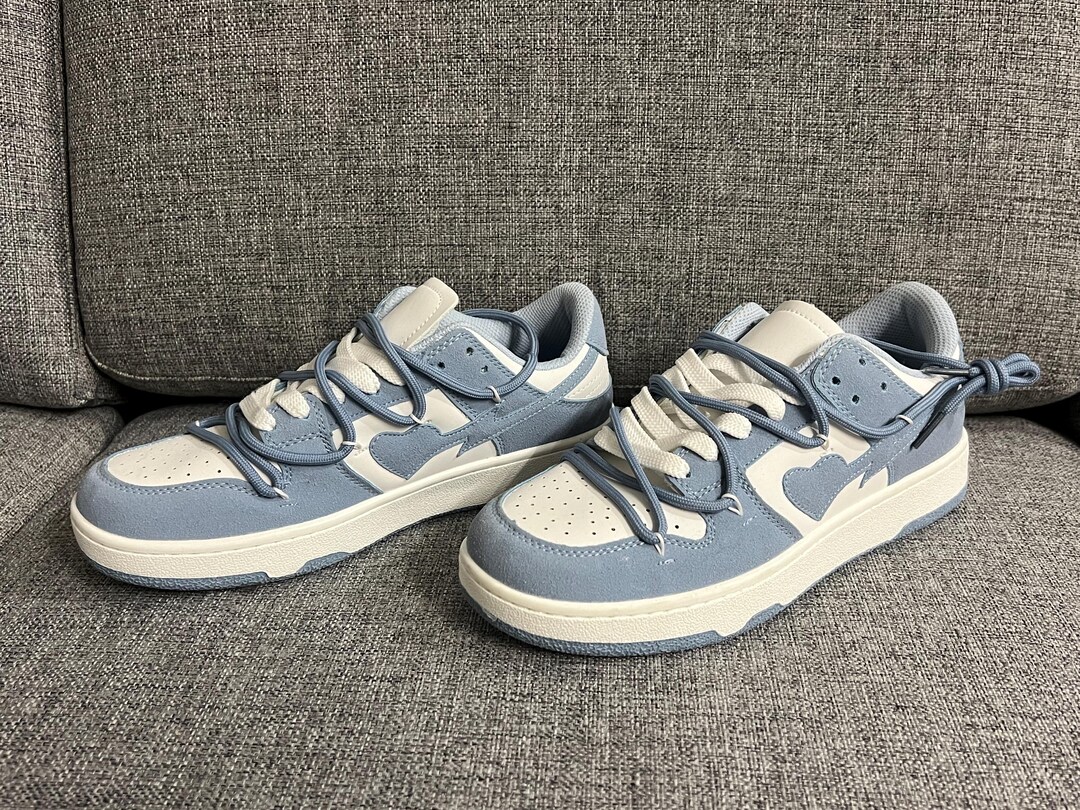 Sneakers Trainers BF Couple Lace up Girl Heart Haze Blue Womens Heart ...