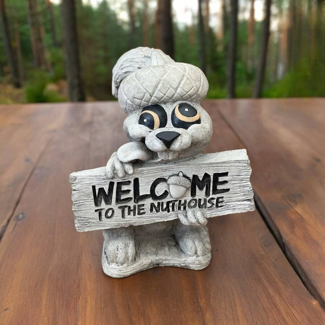Concrete Welcome Squirrel Statue, Standing Forest Animal Sculpture ...