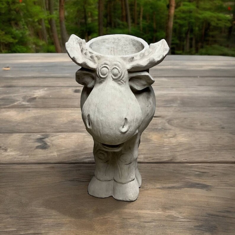 Large Moose Planter Statue, Detailed Forest Animal Pot Sculpture ...