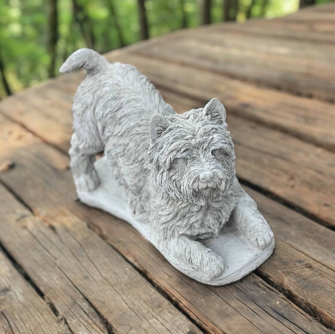 Crouching Terrier Dog Statue, Realistic Pet Decoration Sculpture ...