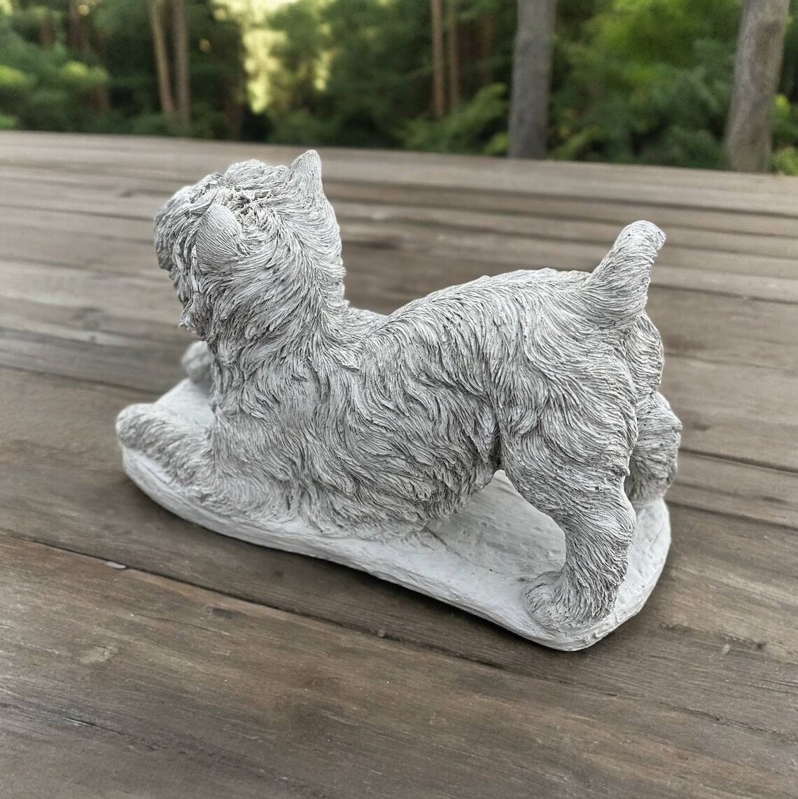 Crouching Terrier Dog Statue, Realistic Pet Decoration Sculpture ...