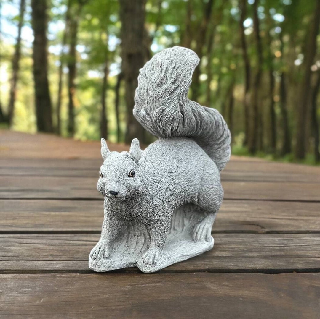 Concrete Wild Squirrel Statue, Life Size Figurine, Cement Scampering ...