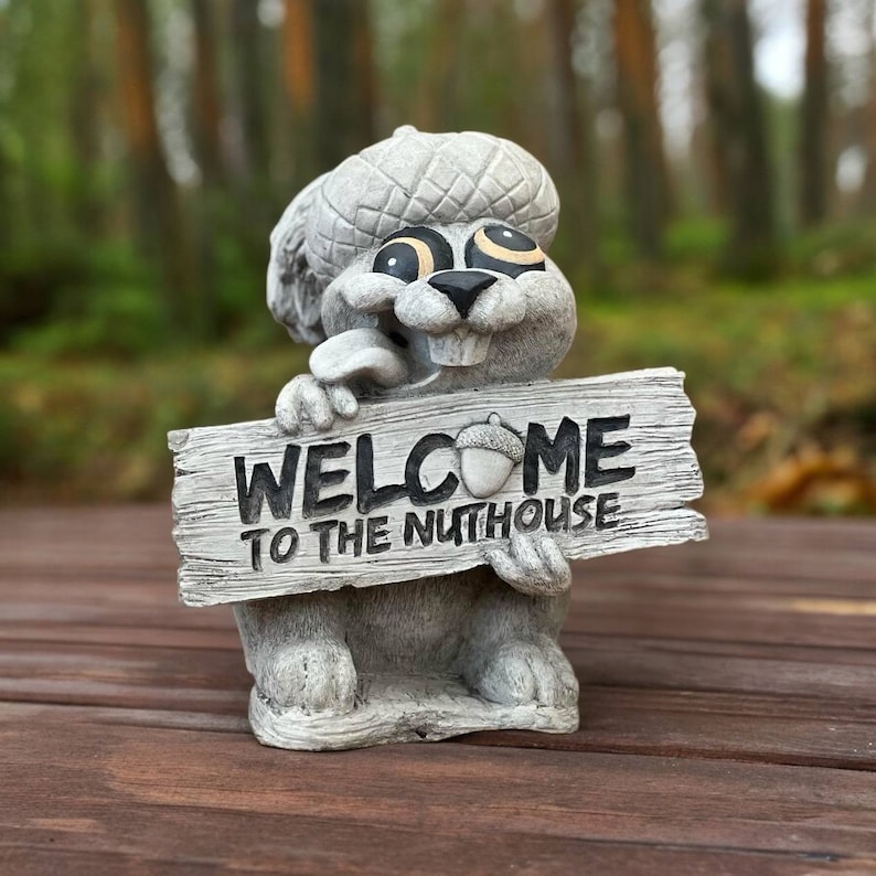 Concrete Welcome Squirrel Statue, Standing Forest Animal Sculpture ...
