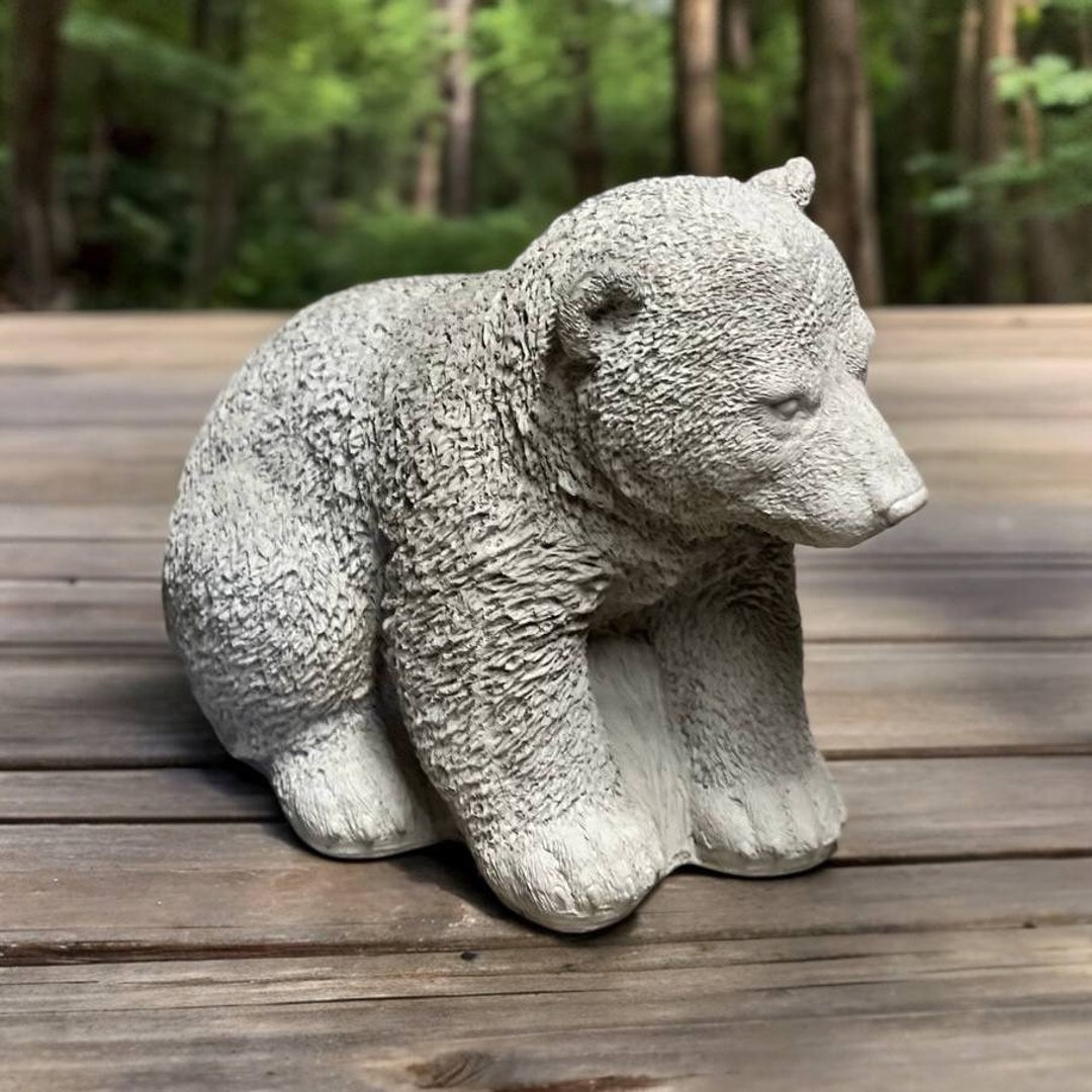 Concrete Baer Statue,cement Sitting Wild Bear Sculpture,massive Forest ...