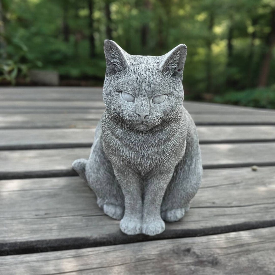 Concrete Sitting Cat Statue,detailed Cat for Garden or Backyard ...