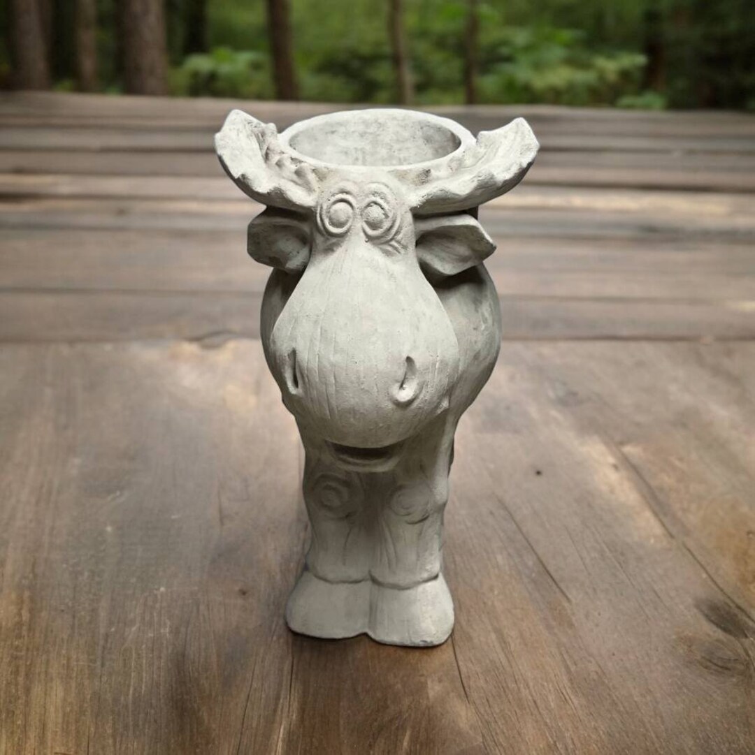 Large Moose Planter Statue, Detailed Forest Animal Pot Sculpture ...
