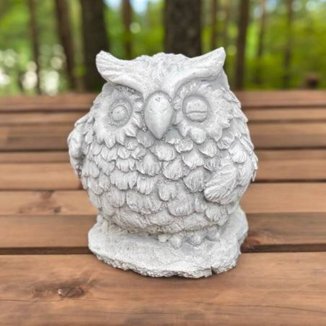 Detailed Bubba Bird Figure, Stone Owl Sculpture, Indoor Night Bird ...