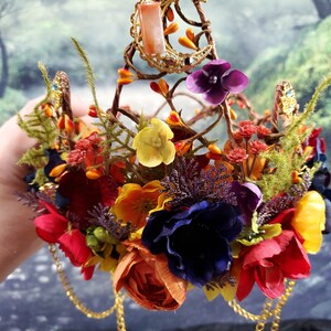 Moon Goddess Headpiece Autumn Floral Fairy Crown Elven Crown Flower ...
