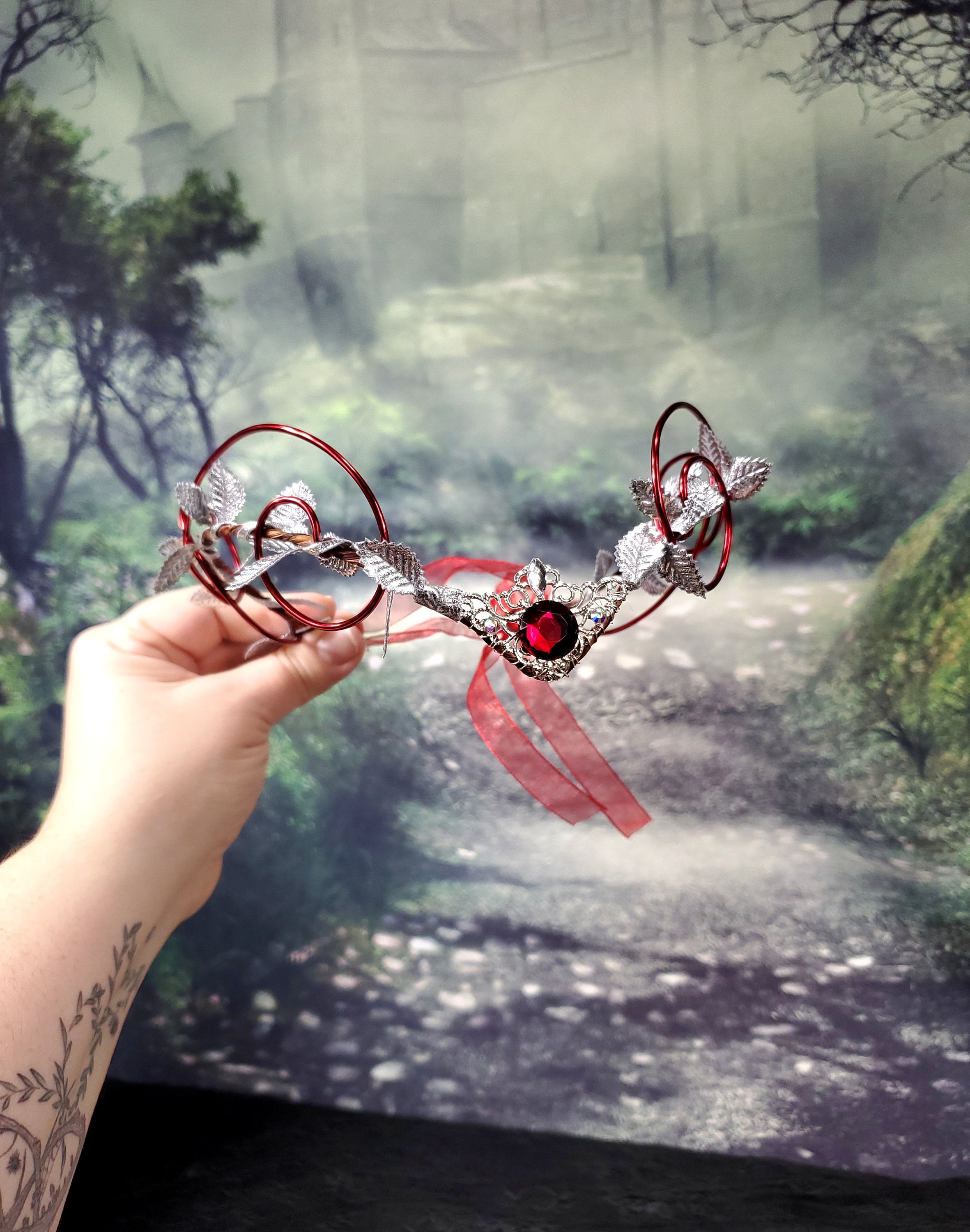 Custom Color Elven Crown - Fairy Tiara - Woodland Circlet Crown ...