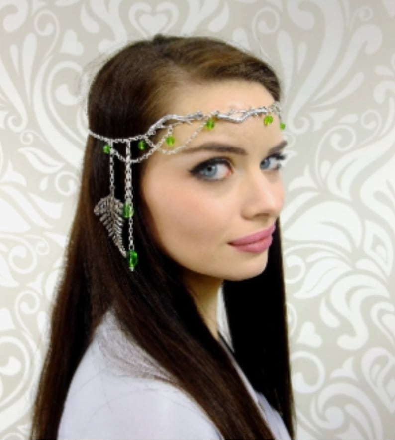 Forest Elf Branch and Fern Silver Chain Woodland Circlet - Etsy Canada