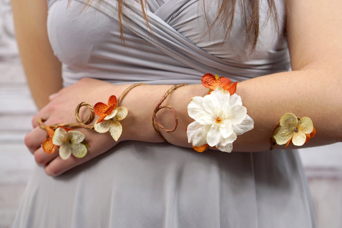 Autumn Flower Wrap Cuff Flower Arm Band Fairy Flower Cuff - Etsy