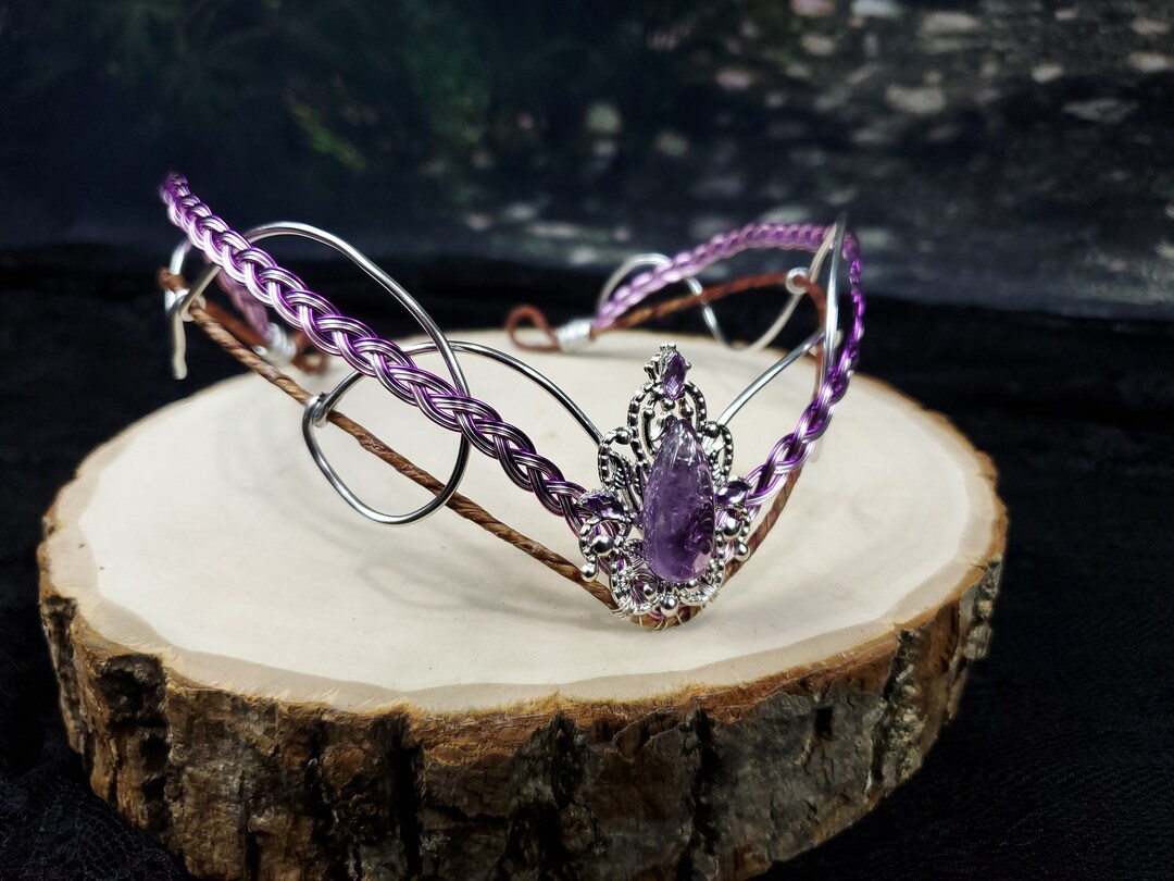 Purple and Silver Amethyst Circlet Crown - Etsy