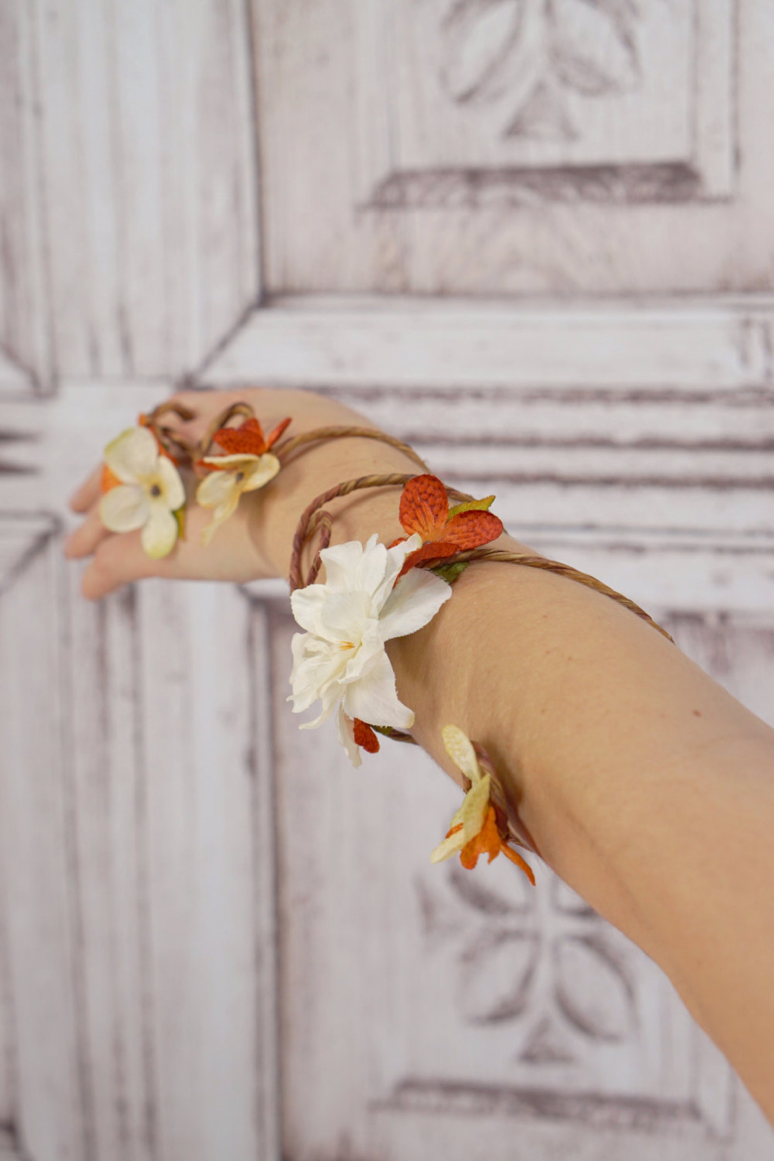 Autumn Flower Wrap Cuff Flower Arm Band Fairy Flower Cuff - Etsy