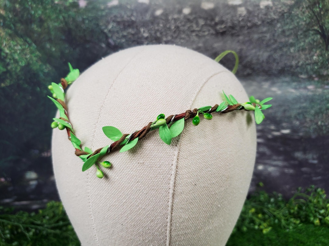 Simple Spring Green Elvencirclet - Simple Leaf Fantasy Circlet - Diadem ...