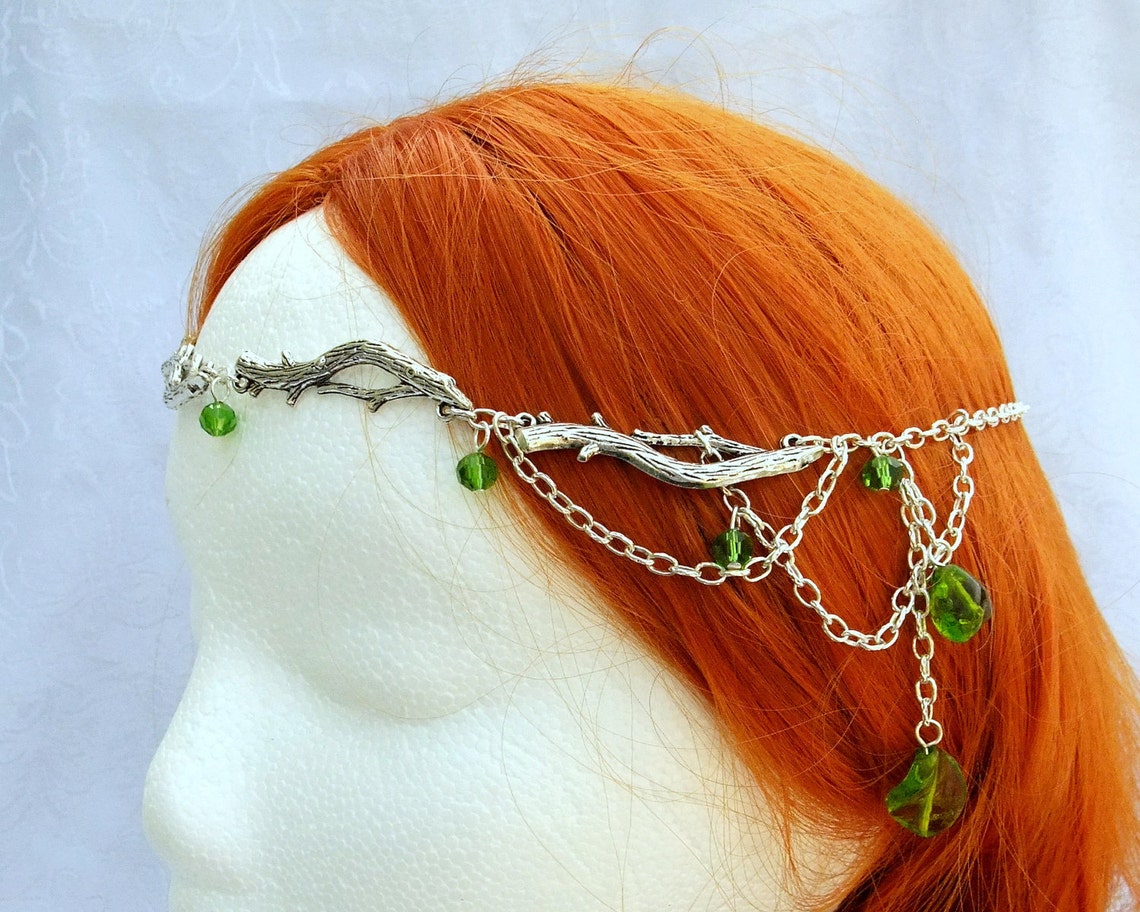 Forest Elf Branch and Fern Silver Chain Woodland Circlet - Etsy Canada