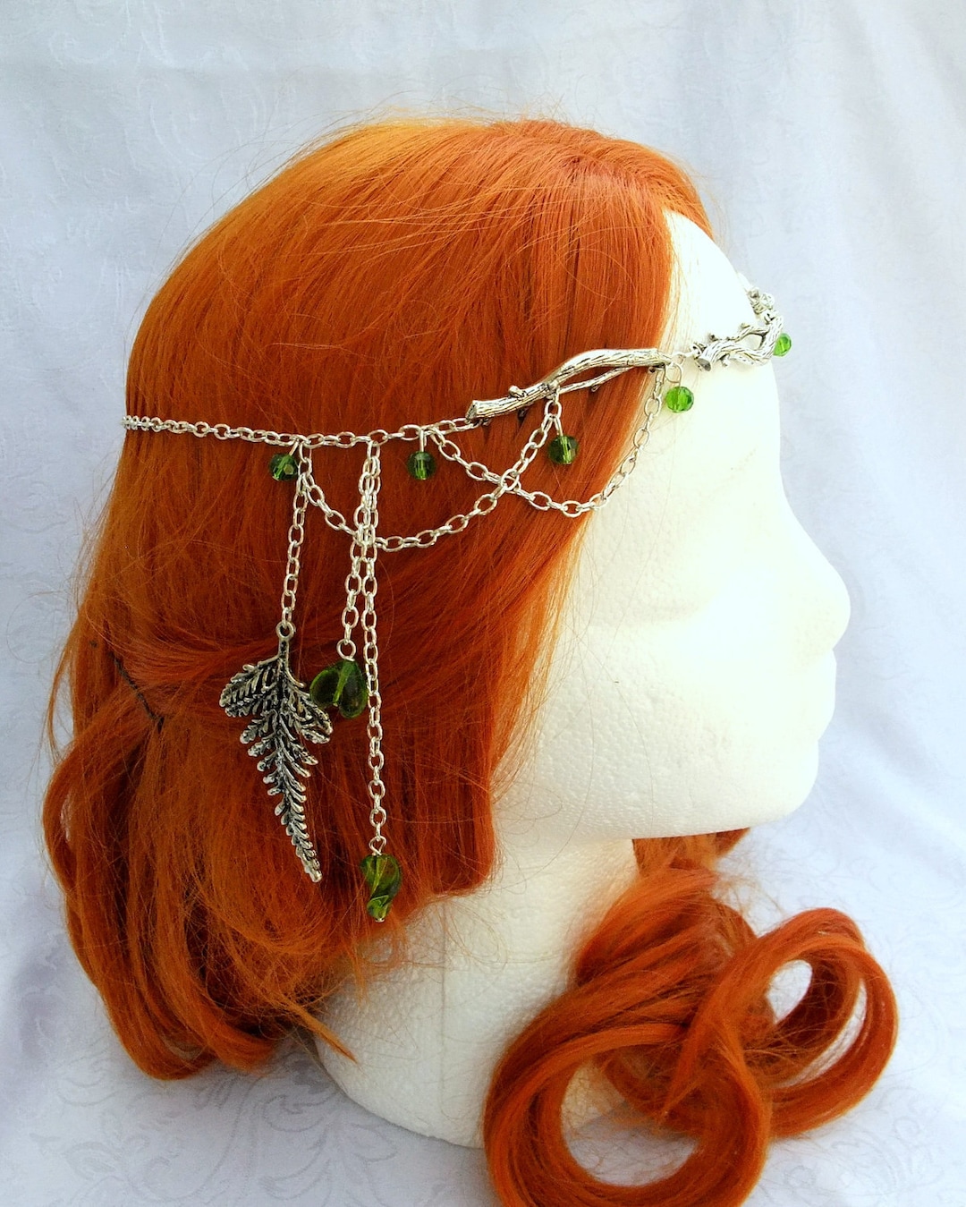 Forest Elf Branch and Fern Silver Chain Woodland Circlet - Etsy