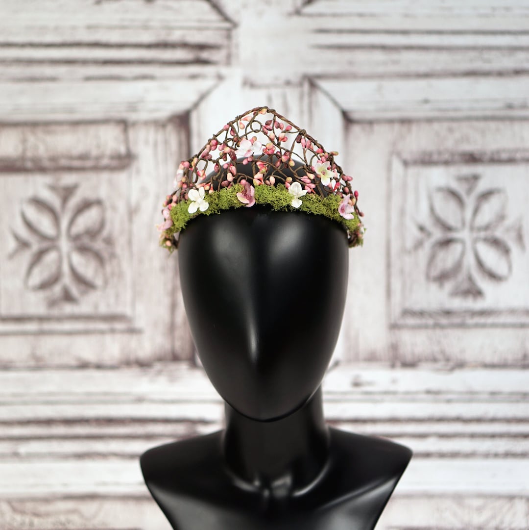 Cherry Blossom and Berry Tiara - Cottagecore Crown -custom Color ...