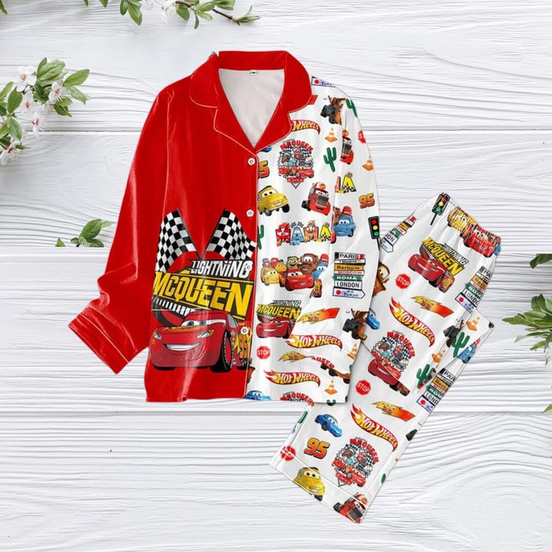 Lightning Mcqueen Pajamas Set, 95 Lightning Shirt, Rusteze Cars Pajamas ...