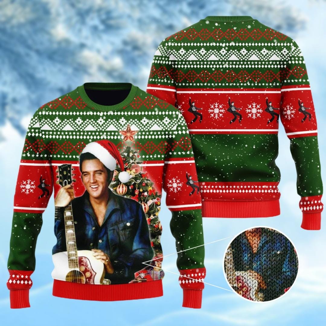 Elvis Presley Christmas Sweater, Elvis King Ugly Sweater, Elvis ...