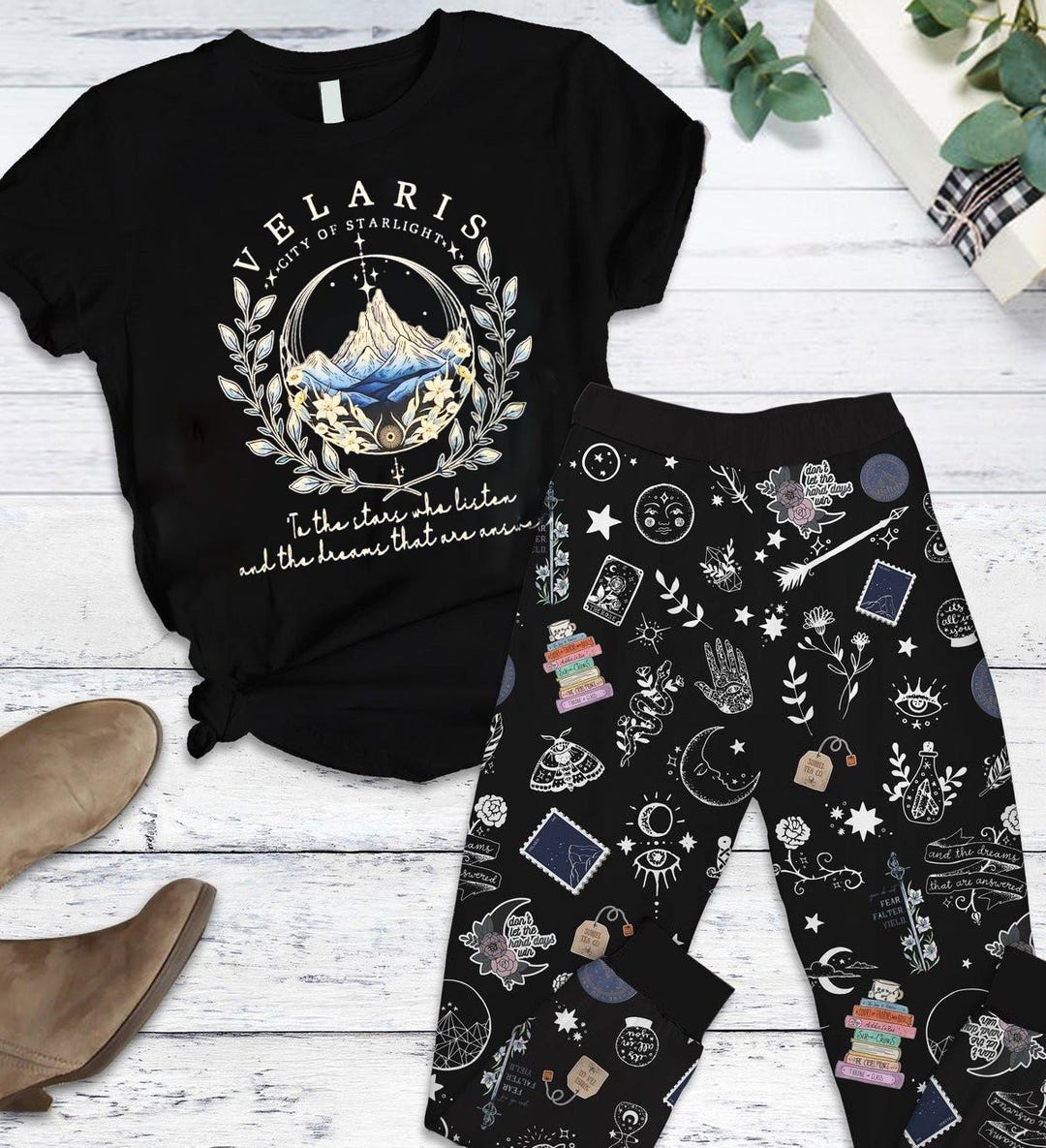 Velaris Acotar Pajamas Set, City of Starlight Shirt, Sarah J Maas Women ...