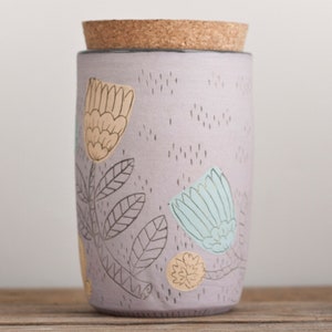 Rabbit - Cork Jar - Stash Jar - Tea Canister - Folk - Illustrated ...