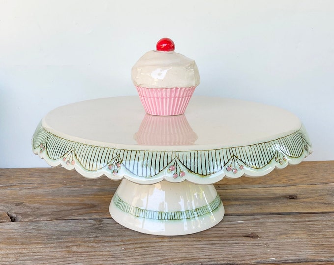 Illustrated Cake Stand - 10 Inch - Etsy
