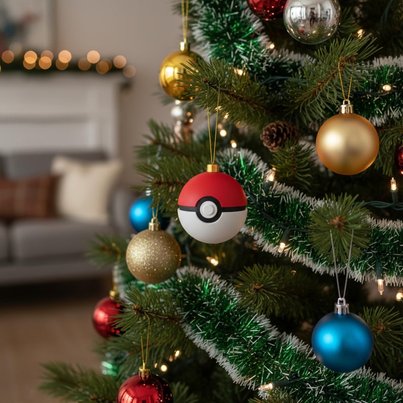 Pokémon Poké Ball Christmas Ornaments | 3D Printed Holiday Decorations ...