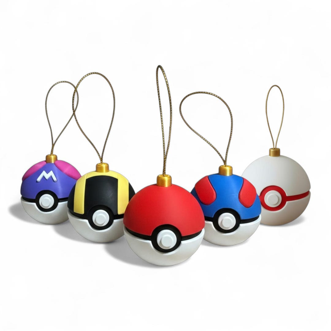 Pokémon Poké Ball Christmas Ornaments | 3D Printed Holiday Decorations ...