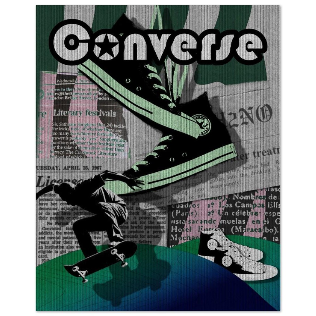 Converse Sneakers Poster Classic Shoe Art Print Iconic Streetwear Decor ...