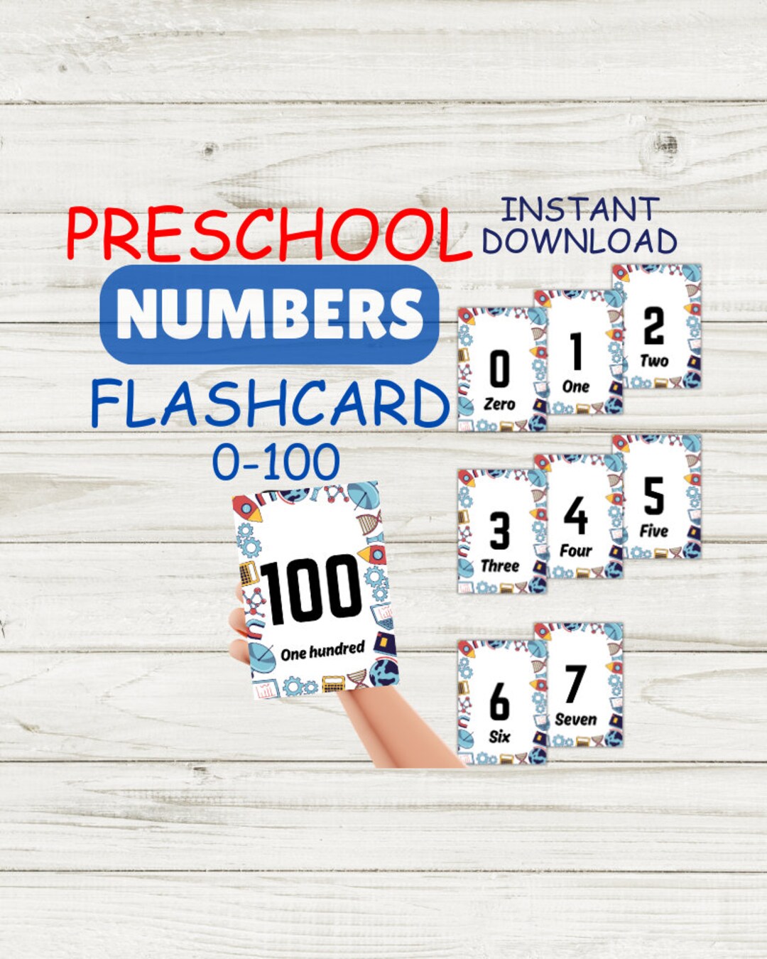 Counting Activity for Kids Number Flashcard Toddler Activity Preschool ...