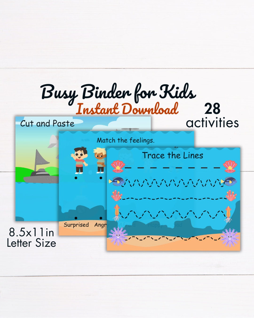 Printable Busy Binder Toddler Workbook Quiet Book for Kids Pre-k ...