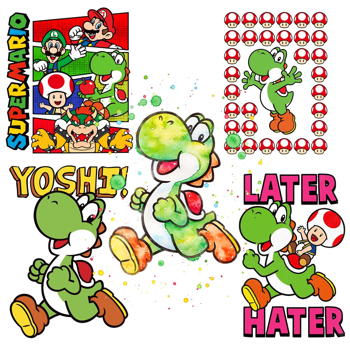 Super Mario Bowser Peach Dry Bones Goomba Tanooki Yoshi Png File ...