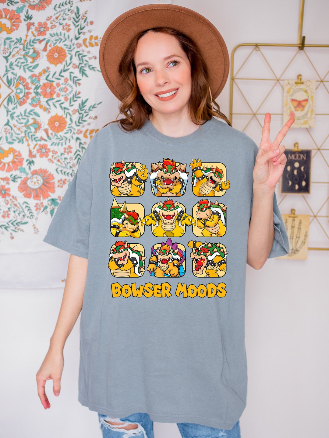 Retro Super Mario Bowser Moods Png File,mario World Trip 2024 Png Gift ...