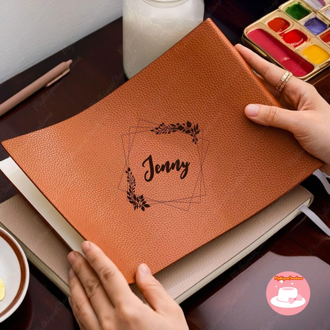 Custom Leather Sketchbook, Personalized Drawing Book, Engrave Name ...