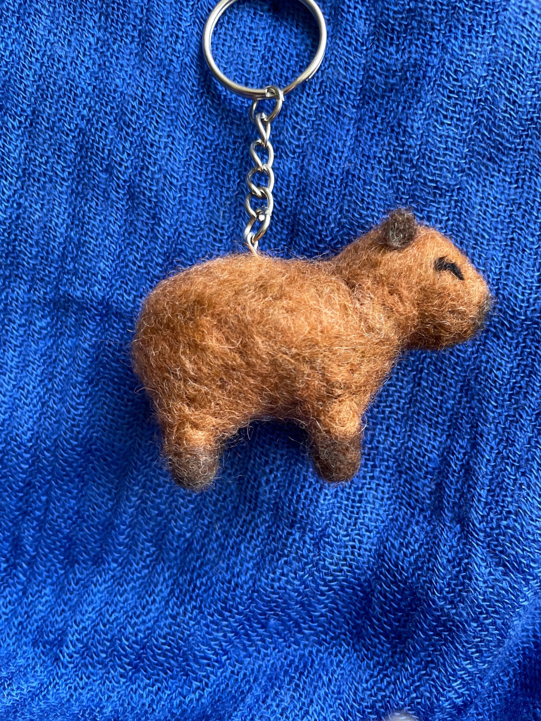 Cute Felt Capybara Keyring, Felted Bag Charm. - Etsy