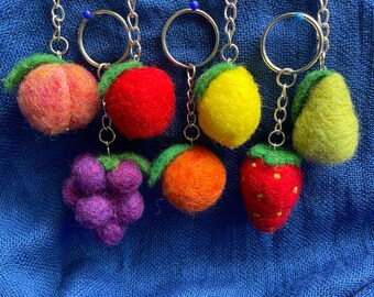 Cute Felt Pizza Slice Keyring, Felted Bag Charm. - Etsy