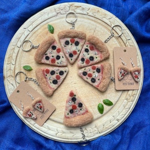 Cute Felt Pizza Slice Keyring, Felted Bag Charm. - Etsy