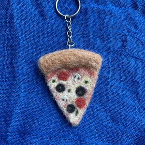Cute Felt Pizza Slice Keyring, Felted Bag Charm. - Etsy