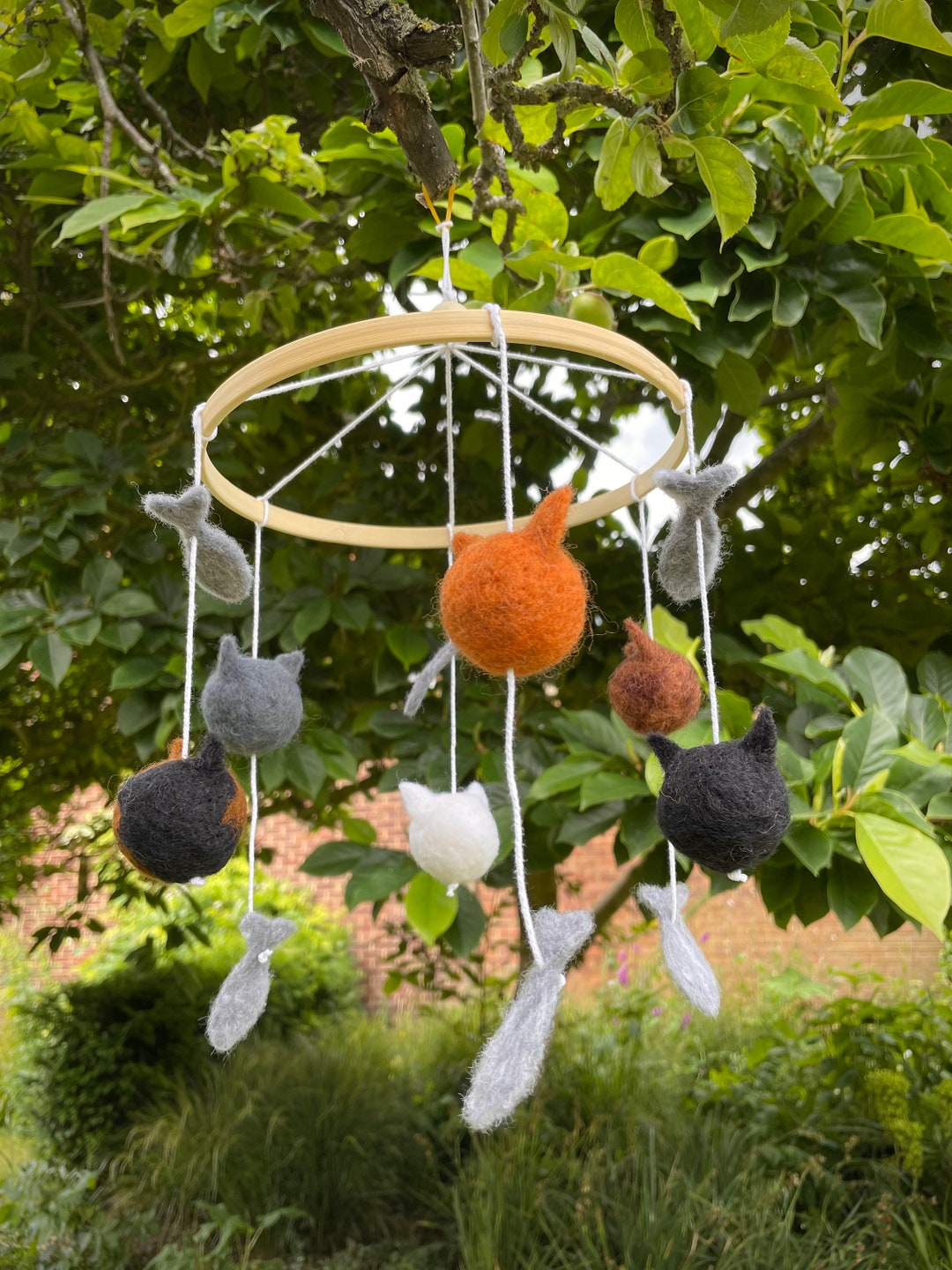 Cute Cat Felted Baby Mobile - Etsy