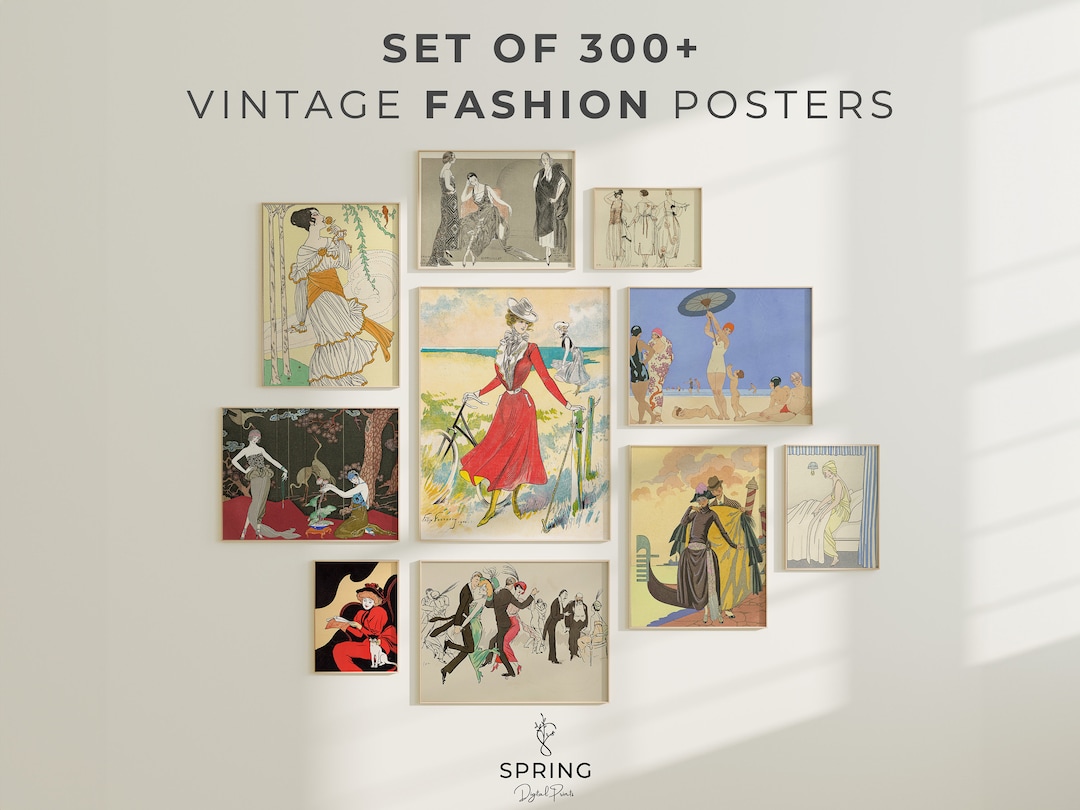 300 Vintage Fashion Posters Fashion Prints Vintage Fashion Wall Art ...