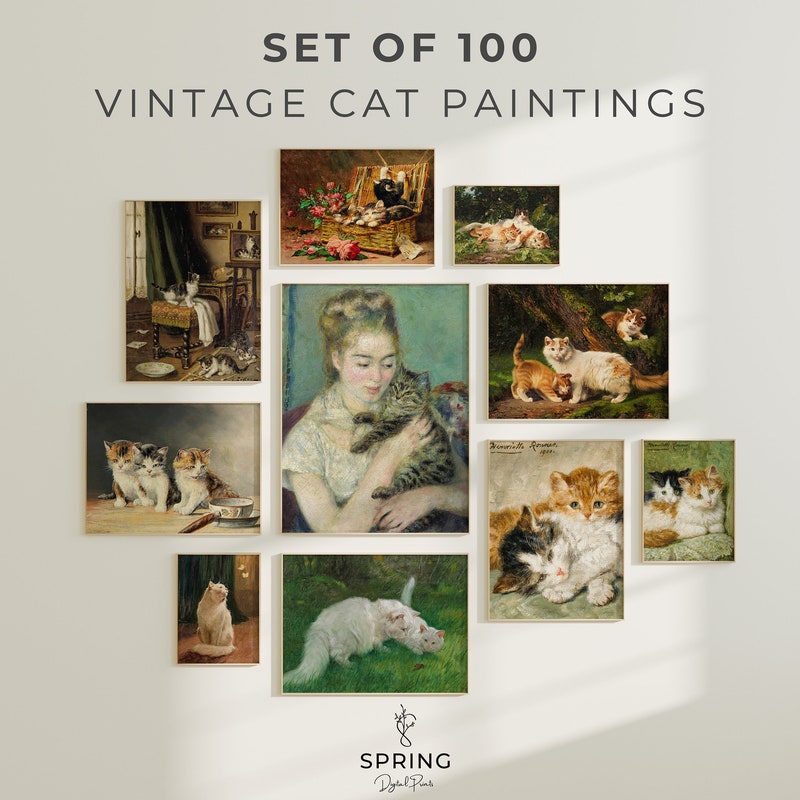 Vintage Cat Print - Etsy