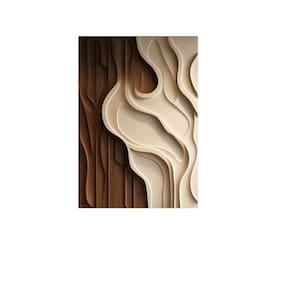 Wave Strip Decorative Wooden Wall Art, Dual Tone Wood Texture, Nordic ...