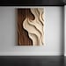 Wave Strip Decorative Wooden Wall Art, Dual Tone Wood Texture, Nordic ...