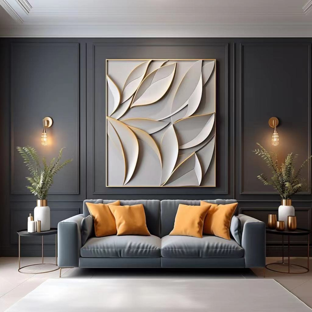 Leaf Harmony, Contemporary Wall Decor, Minimalist - Etsy