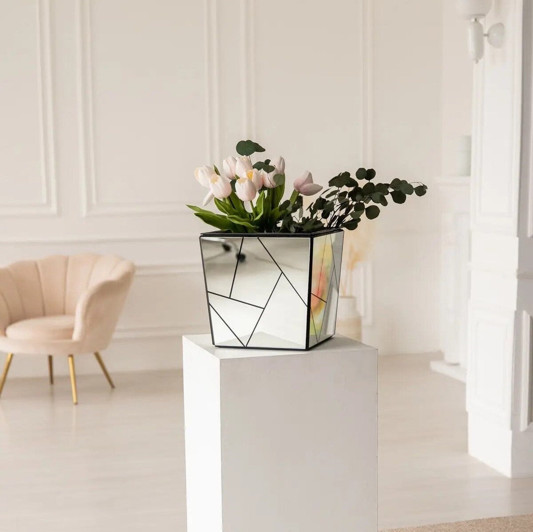Elegant Flower Pot Mirror Finish - Etsy