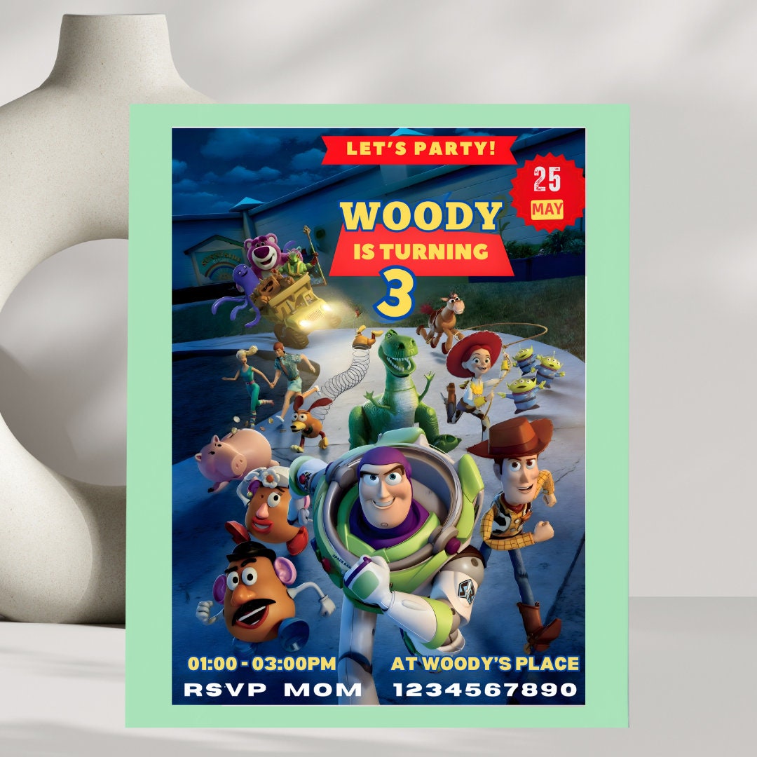Editable Toy Story Invitation, Buzz Lightyear Invitation, Toy Story ...