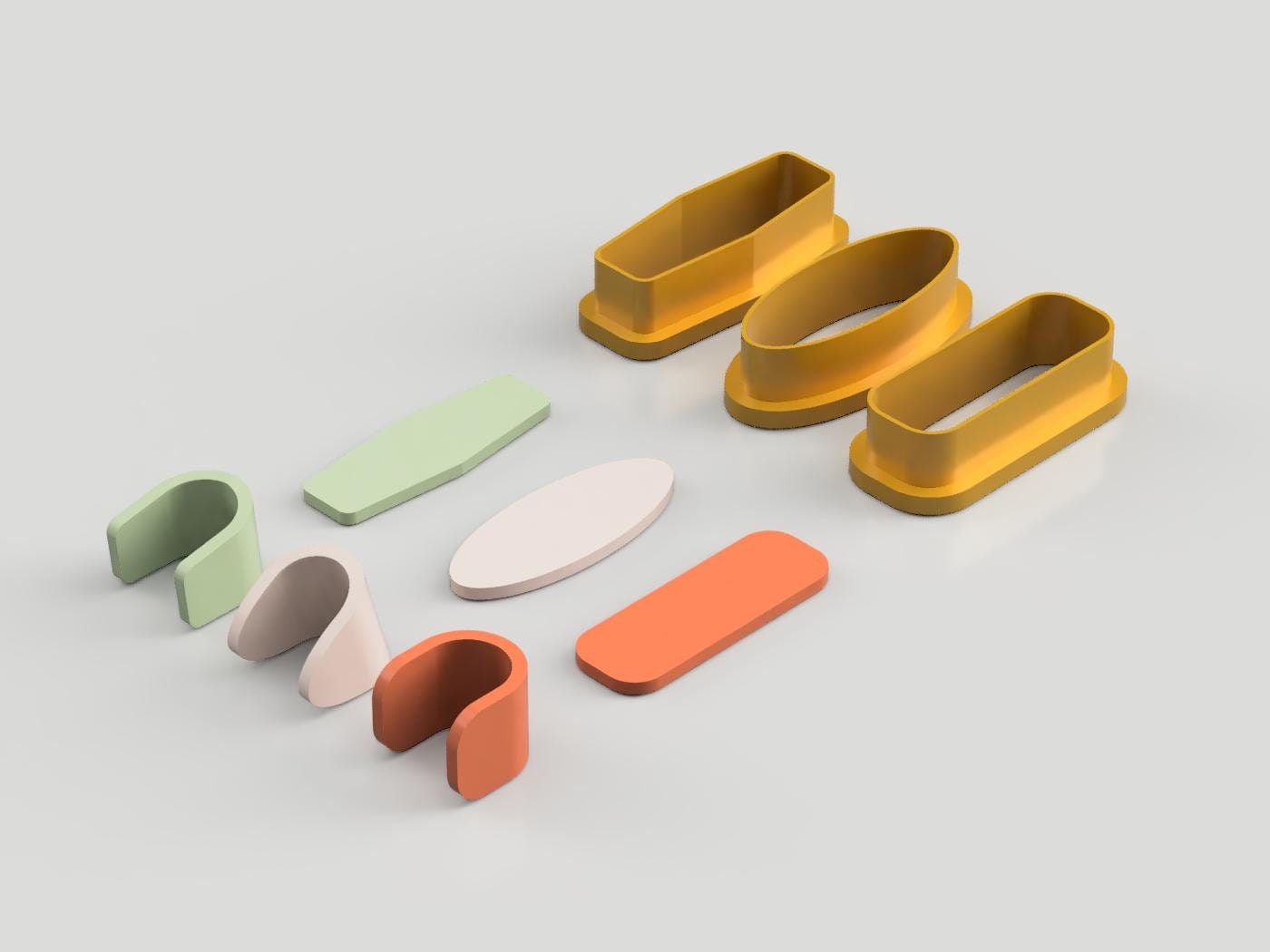Elegant Shapes Huggies Earring Clay Cutter STL Trendy Geometry Huggies ...