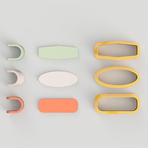 Elegant Shapes Huggies Earring Clay Cutter STL Trendy Geometry Huggies ...